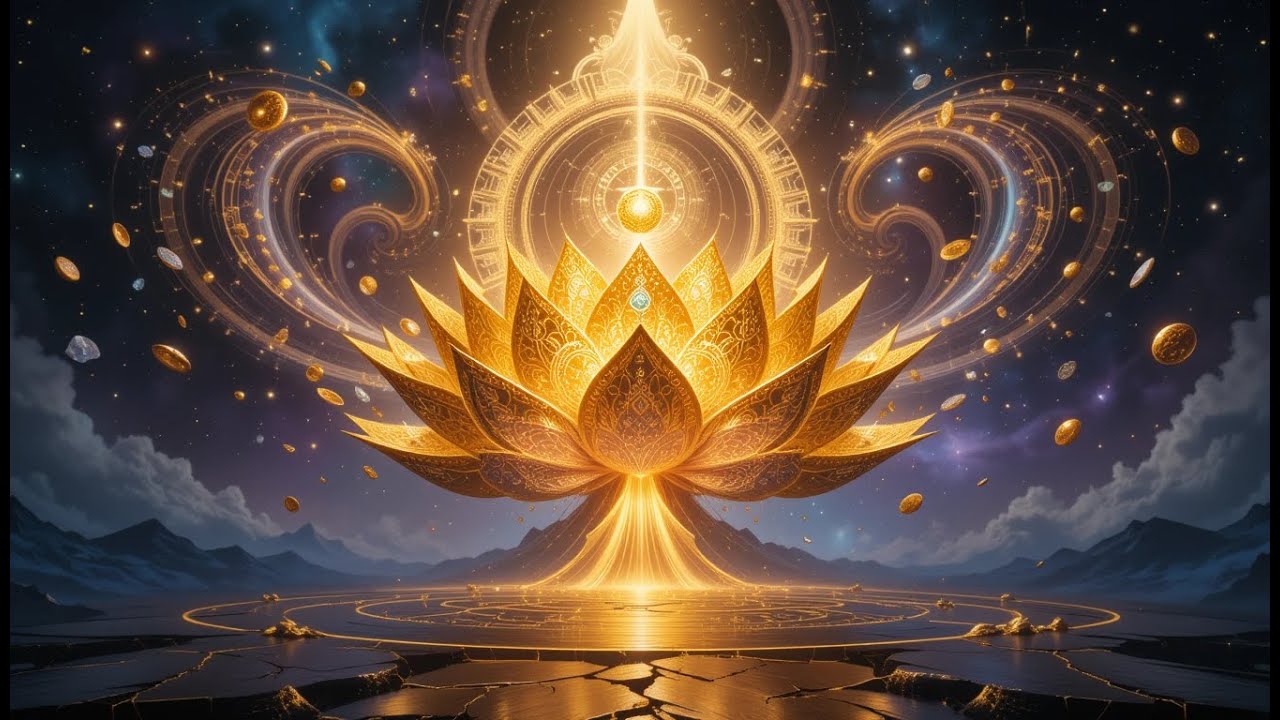 888Hz Golden Lotus Galaxy | Bloom Into Infinite Wealth, Luck ...