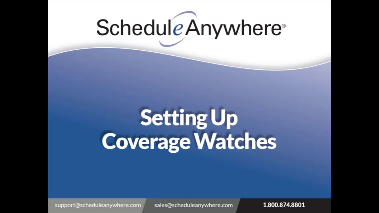 Setting Up Coverage Watches - YouTube