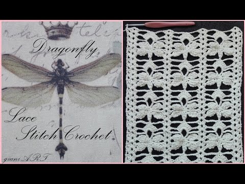 Lace Dragonfly stitch crochet - YouTube