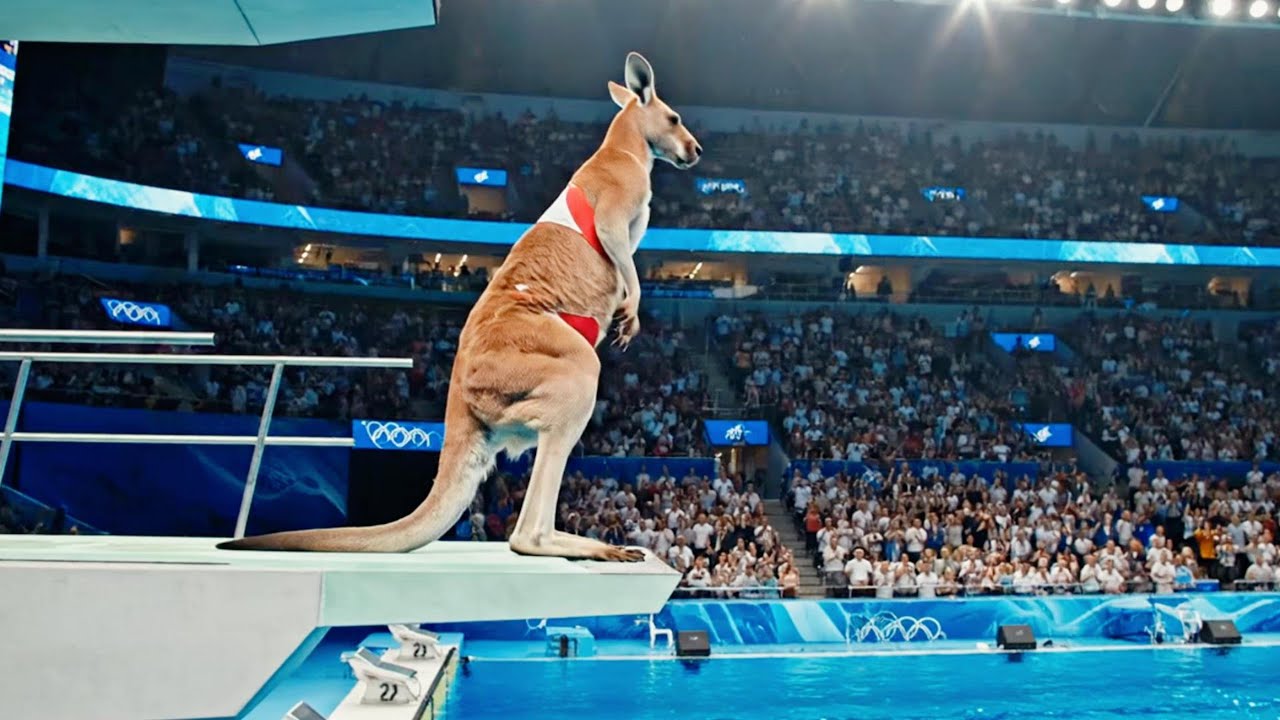 Kangaroo Rolling Down The Hill (So Funny!) lio🦁🤣 | Animal Diving ...