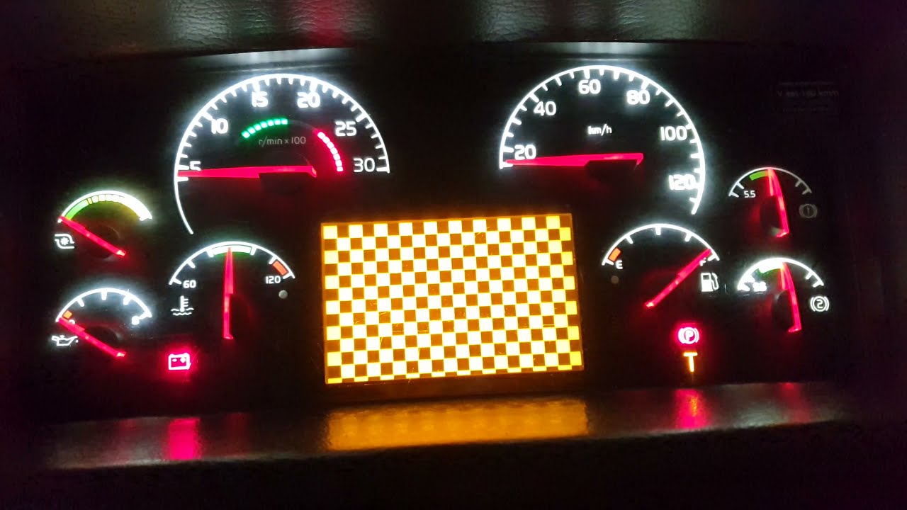 Volvo Bus Dashboard - Cluster Selftest Diagnostics - YouTube