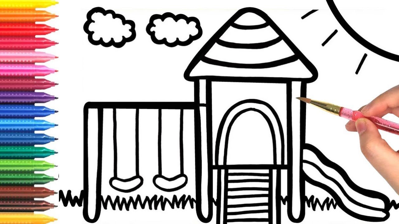 How to Draw a playground for kids 🌈 - YouTube