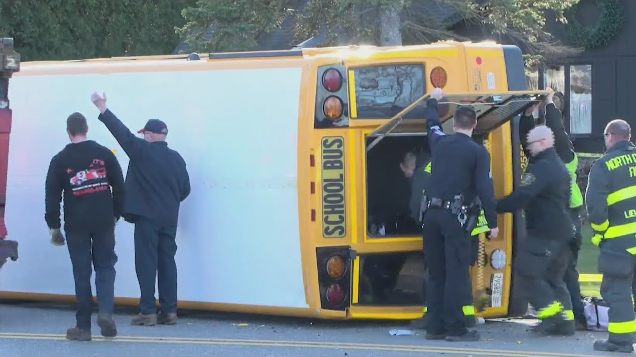 6 hospitalized after school bus crash on North Greece Road - YouTube