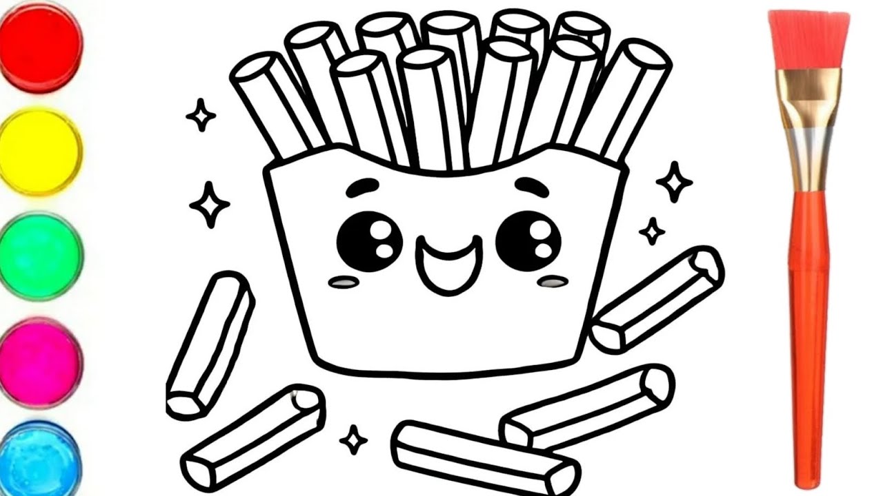 How to Draw Cute French fries 🍟 | Easy Drawing for beginners - YouTube