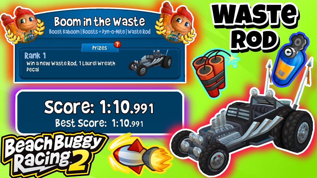 Boom In The Waste 🗑️| Waste Rod 🎣Prize | Leeta 🔫| Beach Buggy Racing 2 ...