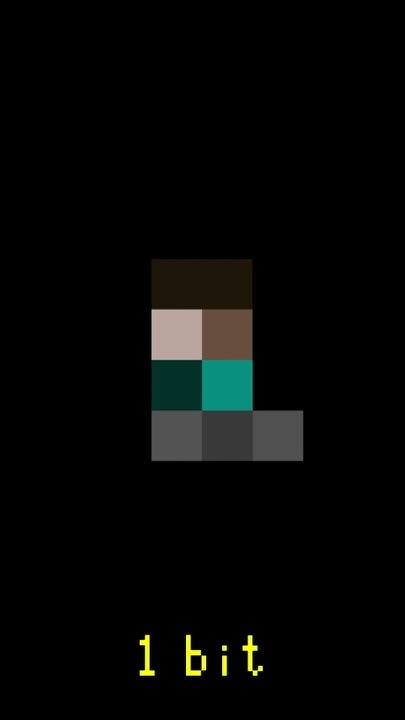 【minecraft 當個創世神】Steve 史蒂夫 1 bit, 2 bits,4 bits,8 bits,16 bits,32 bits,64 bits,128bitse #shorts ...