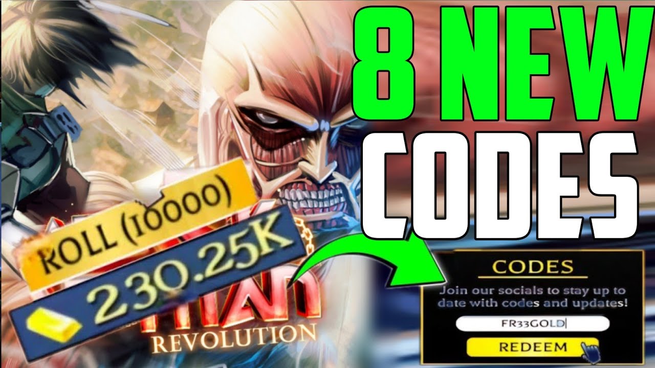 UPDATE ⚠️ ATTACK ON TITAN REVOLUTION ROBLOX CODES MARCH 2025 💫ATTACK ON TITAN CODES 2025 - YouTube
