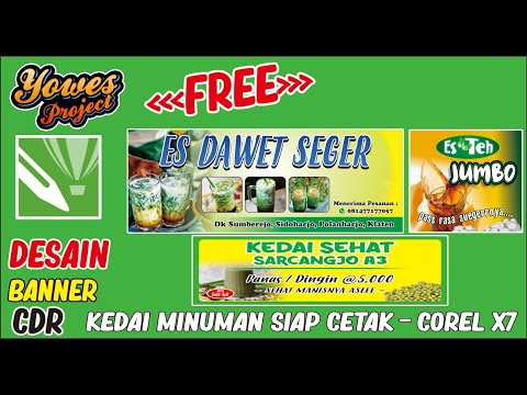 DESAIN BANNER KEDAI MINUMAN KEKINIAN CDR - FREE DOWNLOAD - YouTube