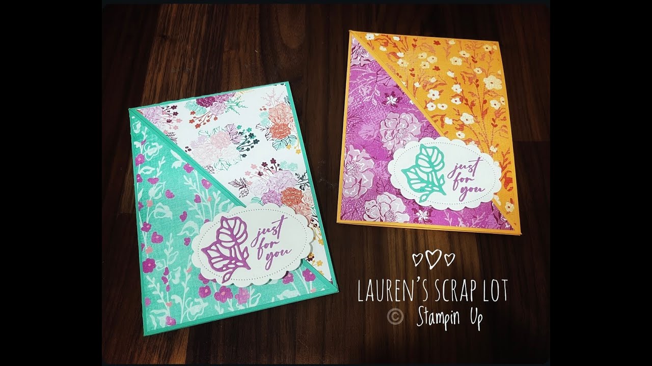 Fancy Diagonal Fun Fold Card - YouTube