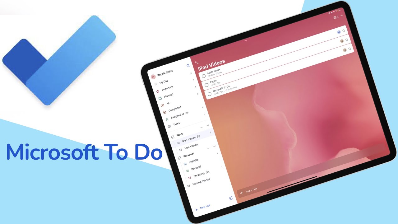 Microsoft TO DO in 5 MINUTES| iPad tutorial - YouTube