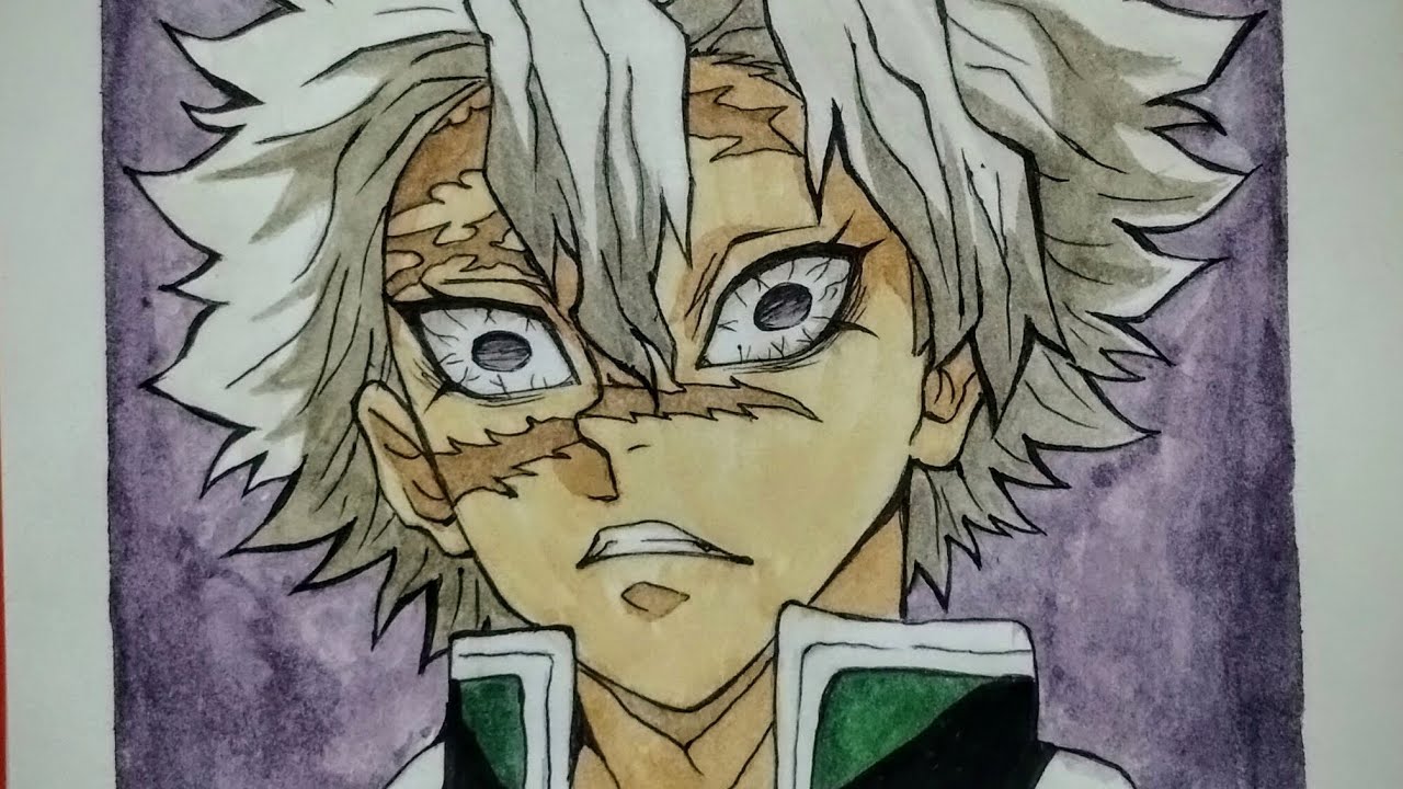 SANEMI DRAWING FROM DEMON SLAYER #demonslayer #art - YouTube