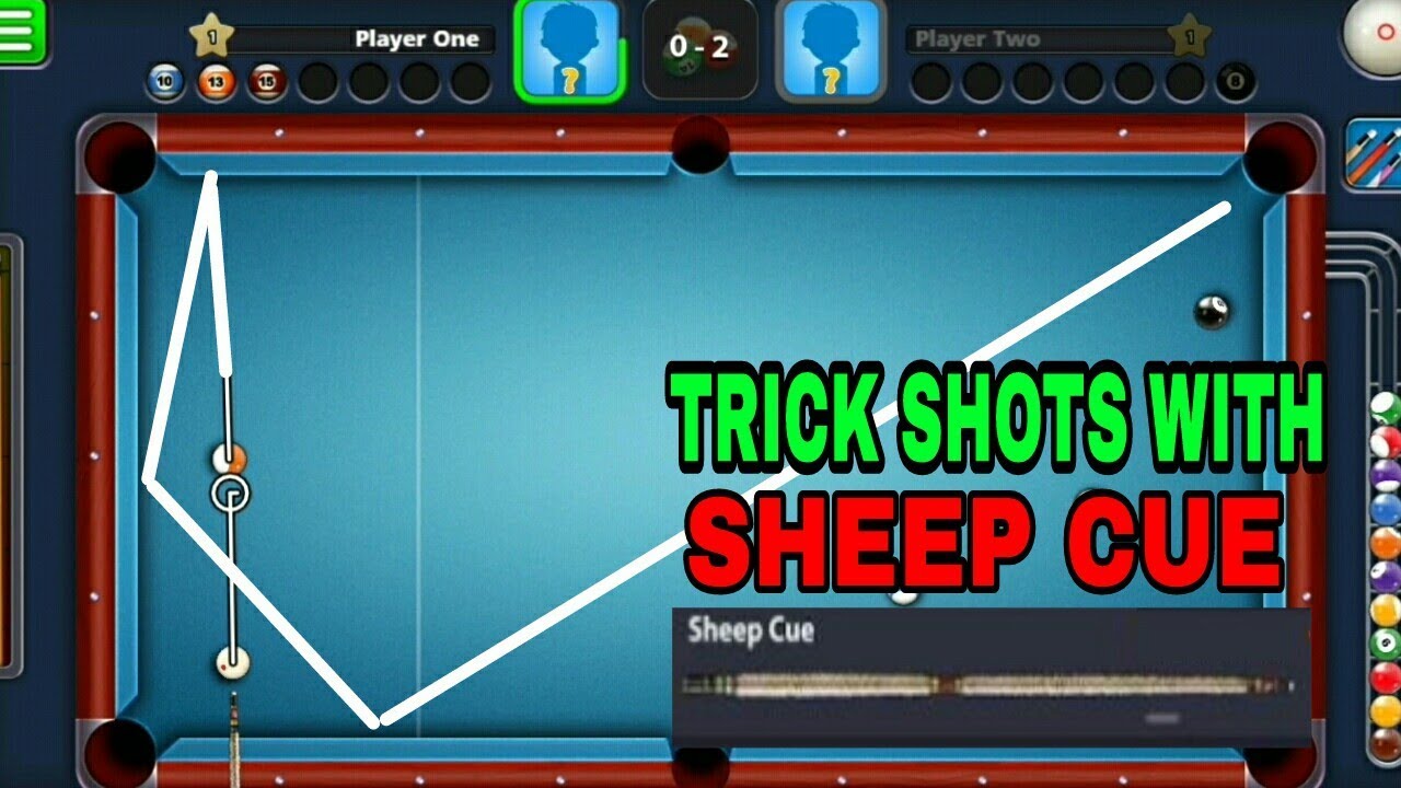 Trick shots with sheep cue in 8bp - YouTube