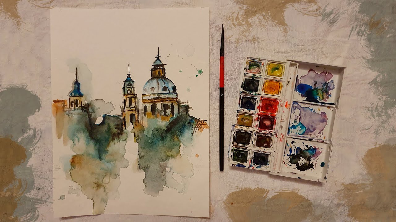 Watercolor Painting | Prague | Easy Painting - YouTube