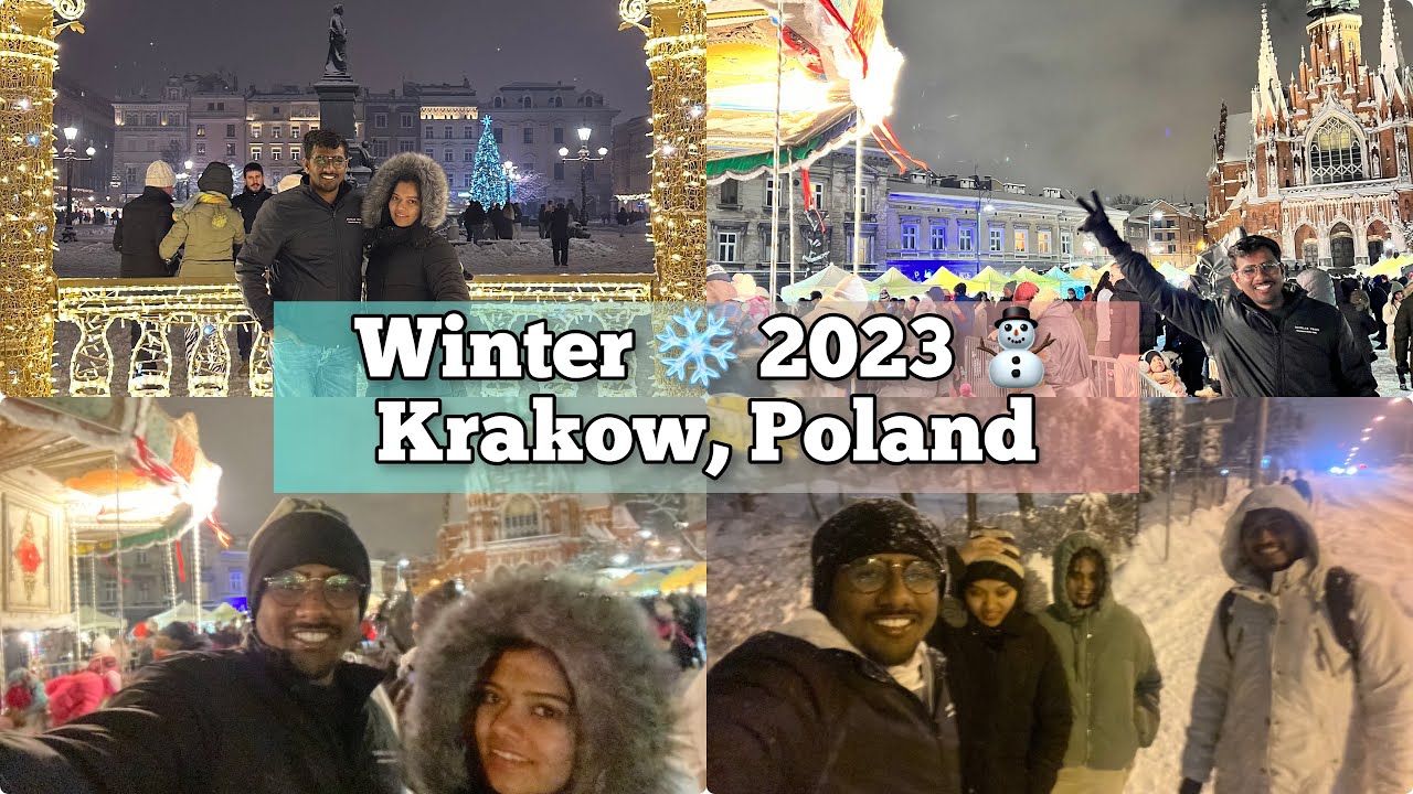⛄️First Snow Of The Season ️|| Krakow, Poland || Christmas Market ...