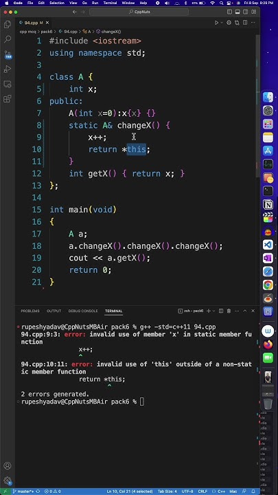 Static Member Function In C Can T Access Non Static Data Cppprogramming Cplusplus Youtube