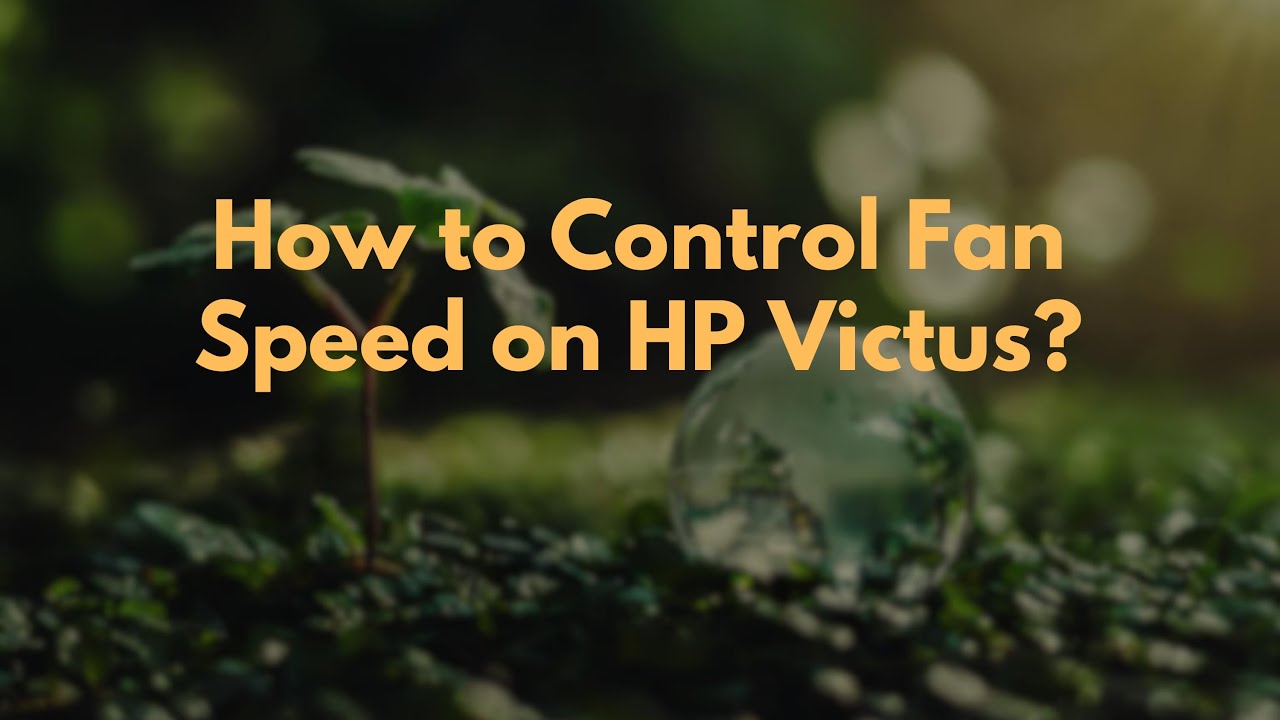 How to Control Fan Speed on HP Victus? - YouTube