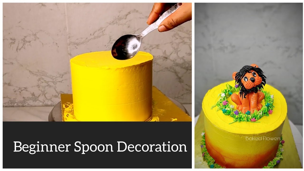 With Spoon Cake Decoration || Beginner Cake decoration With Spoon ...