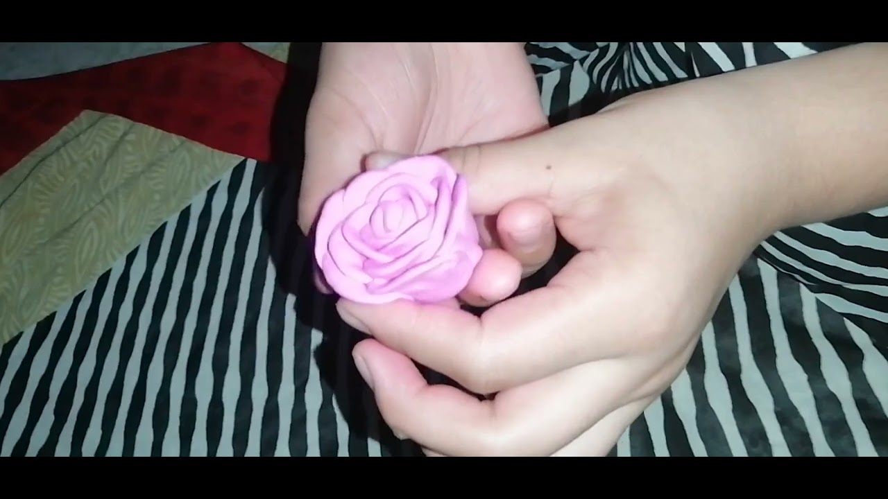 How to make rose flower using clay, Easy Method To Learn Rose Flower ...