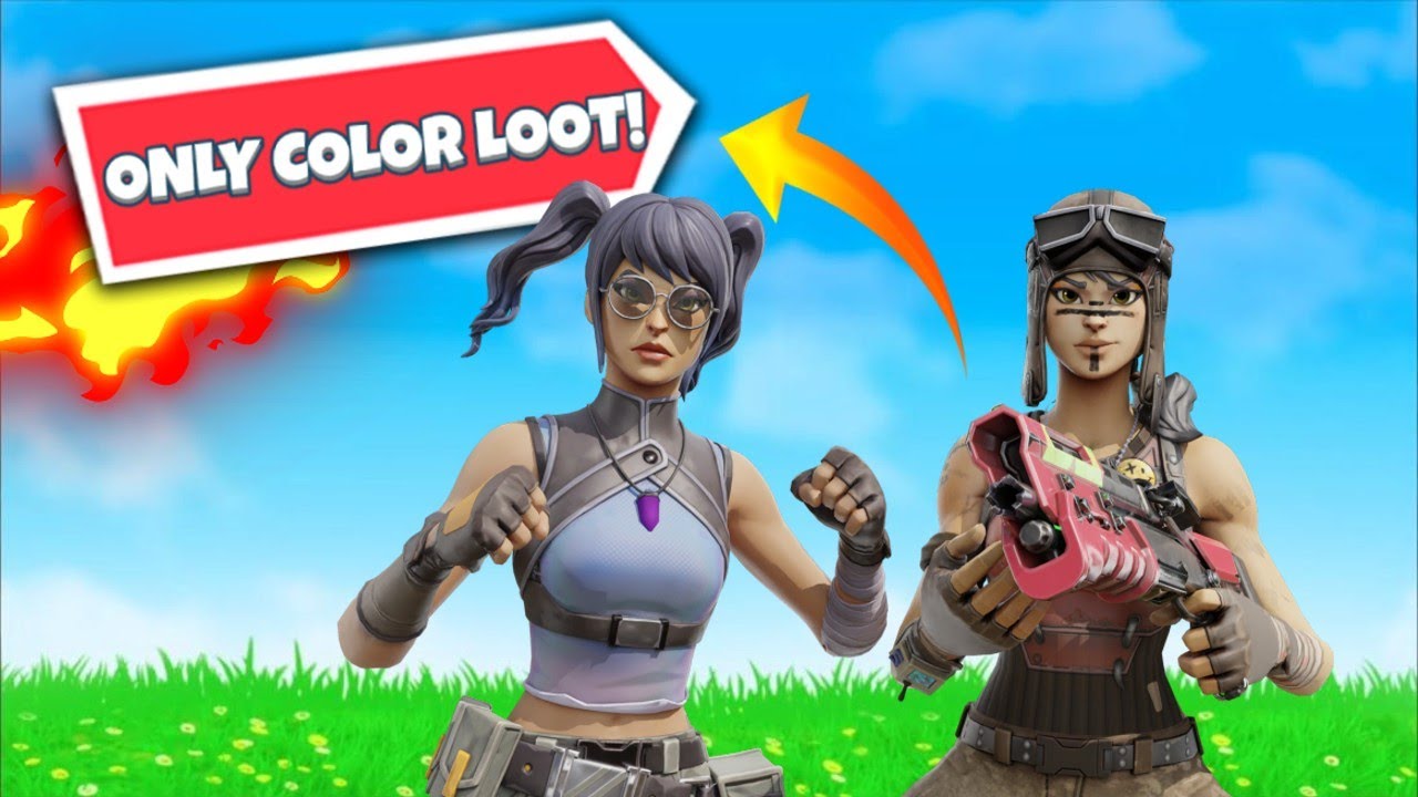 TWO IDIOTS PLAY FORTNITE! (color loot only?) - YouTube