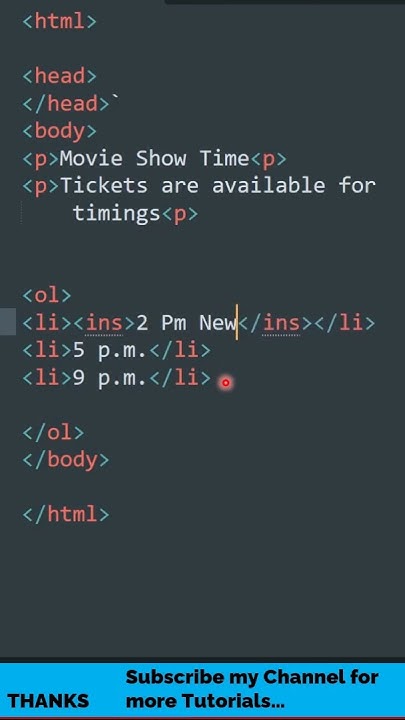 Html Tags Del Tag And Ins Tag Shorts Html Htmltags Youtube