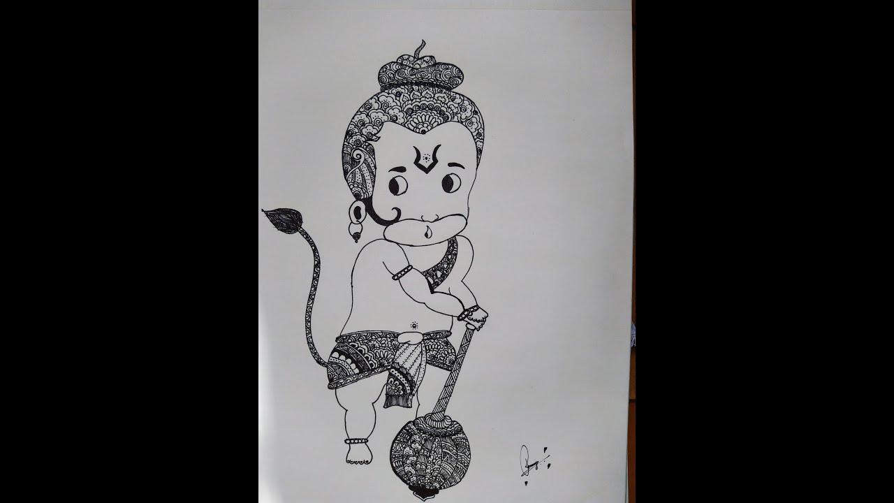Mandala Art | Anjaneya | Anjaneya Drawing | Zentangle Art | Doodle Art ...