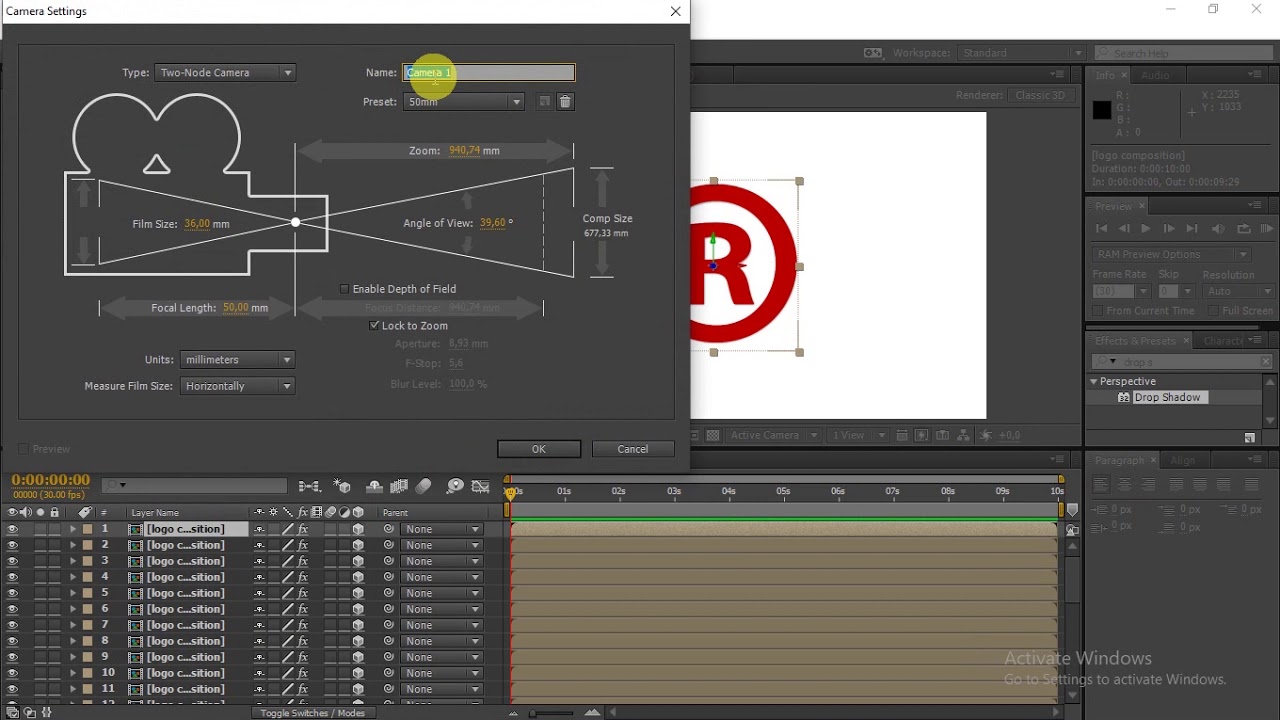 3D logo animation in After effects (Tutorial) - YouTube