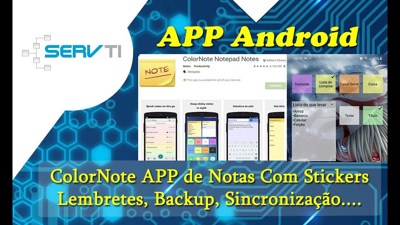 ColorNote APP de Notas Com Stickers Lembretes, Backup, Sincronização ...