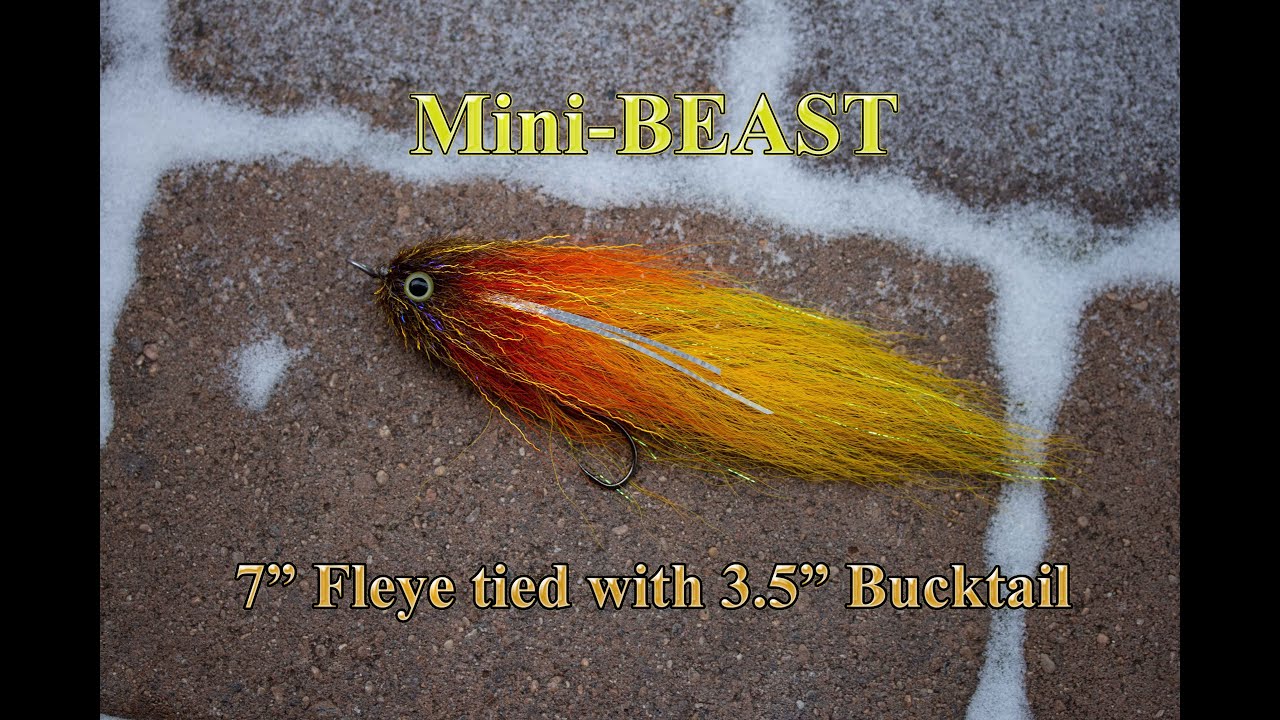 Mini-BEAST: Tying a 7" Hollow Fleye with 3.5" Hair - YouTube