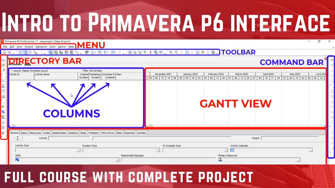 Introduction to Primavera P6 Interface | Primavera Complete Course ...