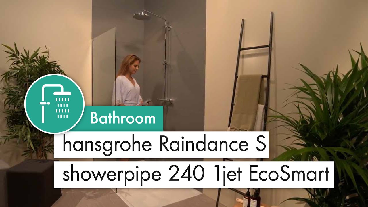 hansgrohe Raindance S showerpipe 240 1jet EcoSmart - YouTube