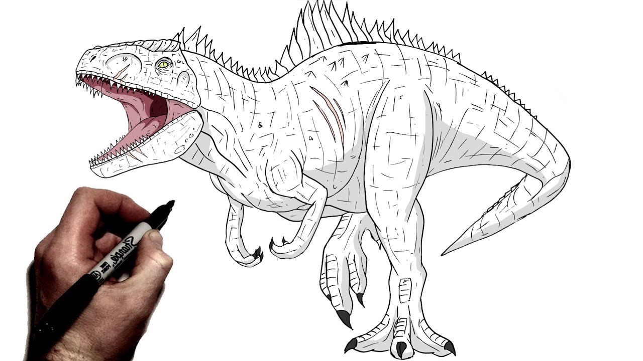 How To Draw Giganotosaurus (Full Body) | Step By Step | Jurassic World ...