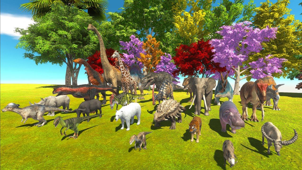 BIG SPEED RACE BETWEEN ALL DINOSAURS VS ANIMALS, FASTEST ANIMAL ...