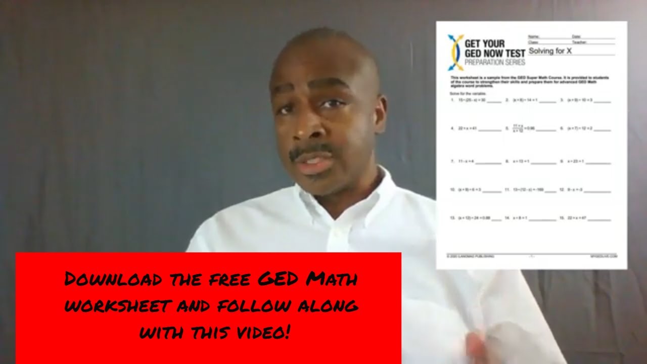 Free GED Math Practice Worksheet July 2020 - YouTube