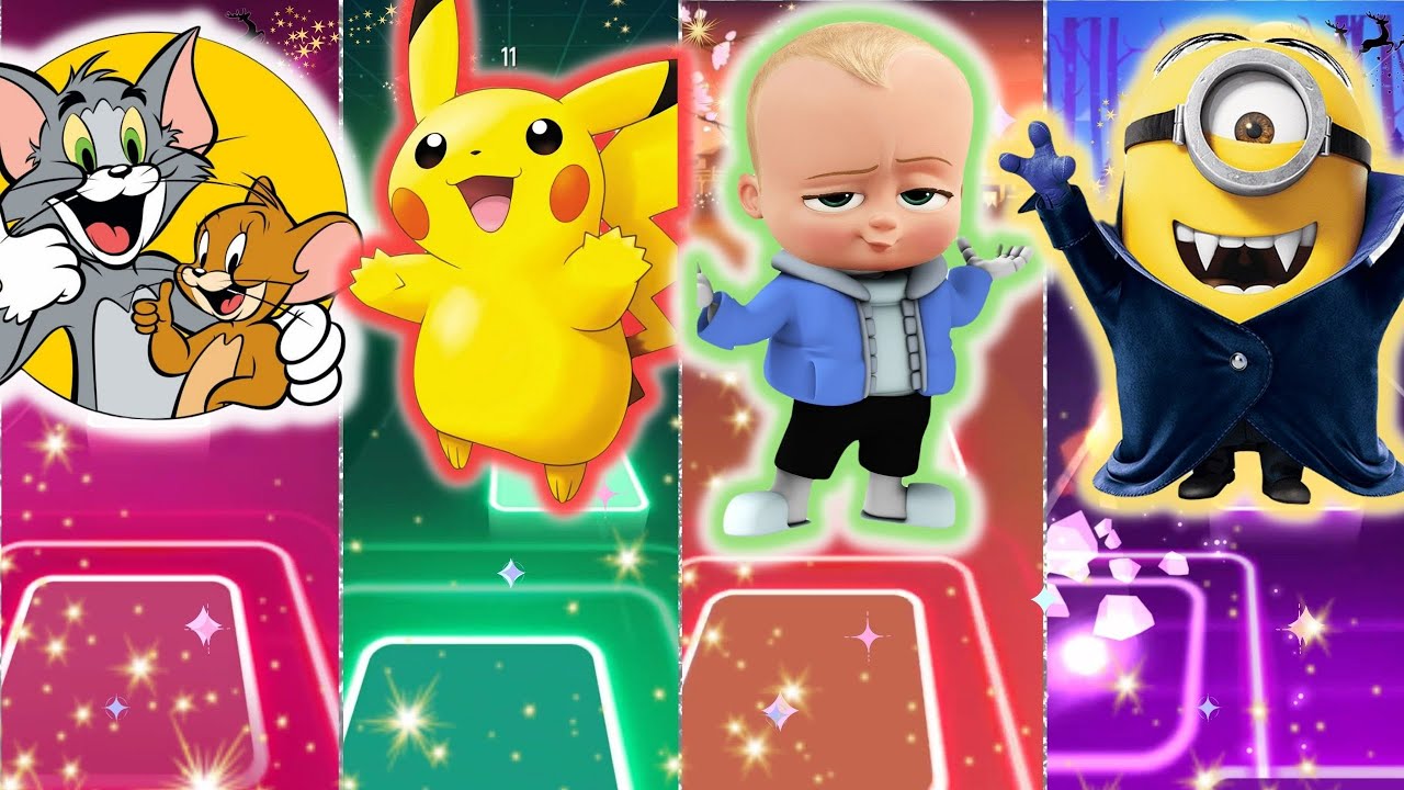 TOP4 Tiles Hop: EDM Rush 🔝 Boss Baby Vs Tom & Jerry Vs Pikachu Vs ...