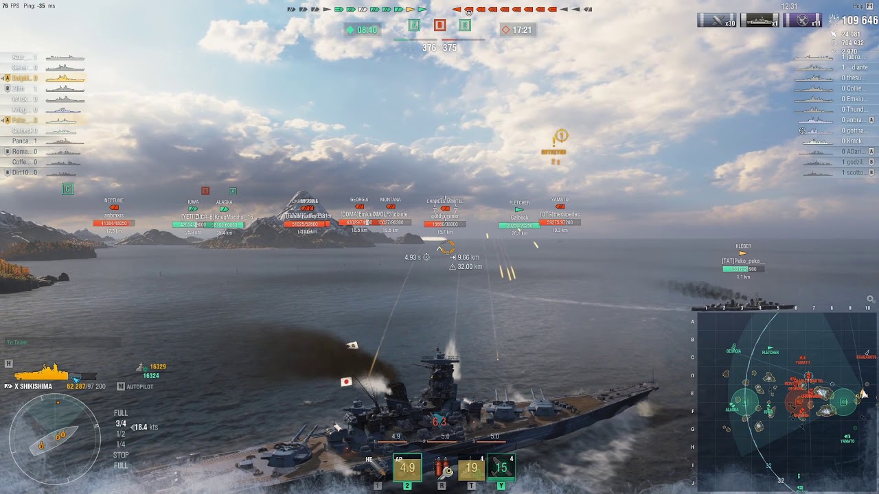 Shikishima T10 IJN BB | 351k Damage, Kraken, 3049 Base XP | World of ...