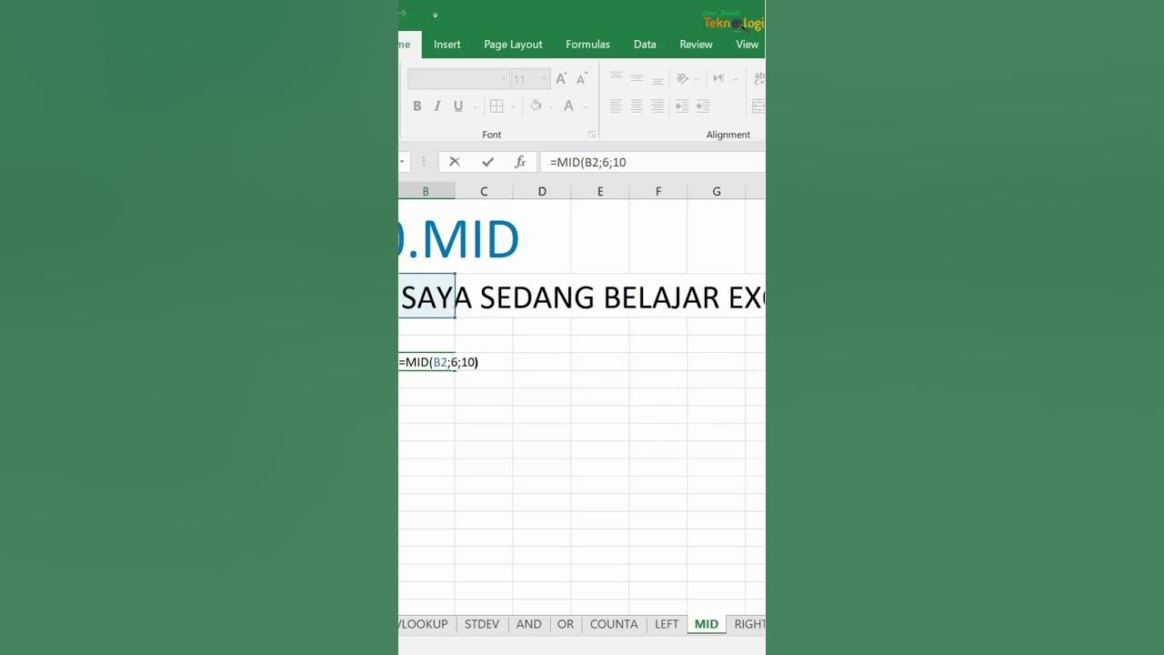 cara menggunakan rumus MID di excel #shorts #excel #mid #fungsiexcel - YouTube