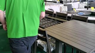 The Ratana Mezo Extendable Dining Table in Action at Wicker Land Patio Kelowna.