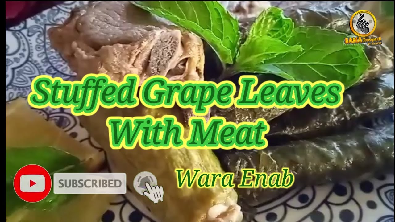 Stuffed Grape Leaves with Meat #Arabicfood Wara Enab - YouTube