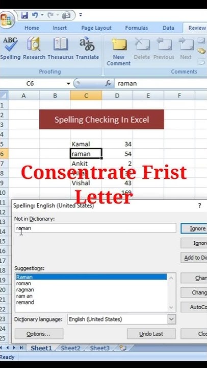 Spelling Checking In Excel।।Spell Checking In Ms Excel ।।#excel #ms_excel_tutorial #ms_excel ...