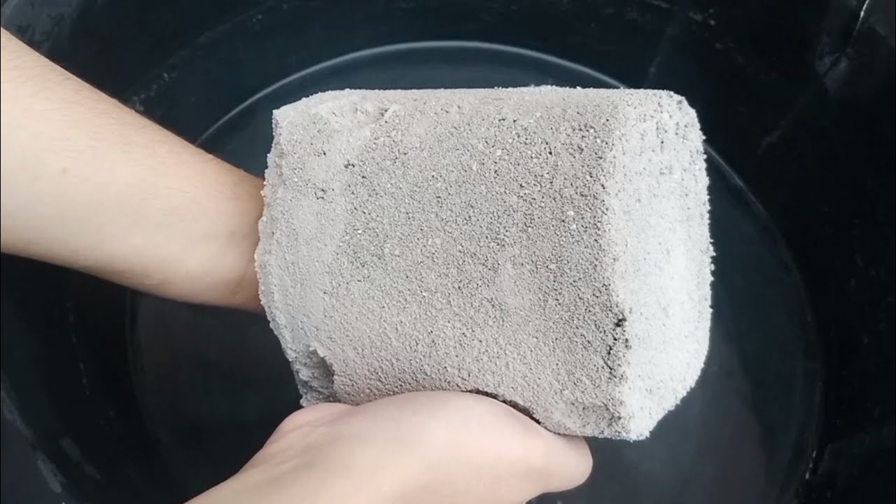 New super grainy soft sand huge shapes crumbling in water/satisfying ...