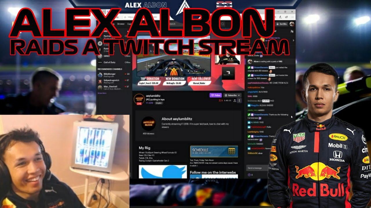 Alex Albon Raids a Random Twitch Stream - YouTube