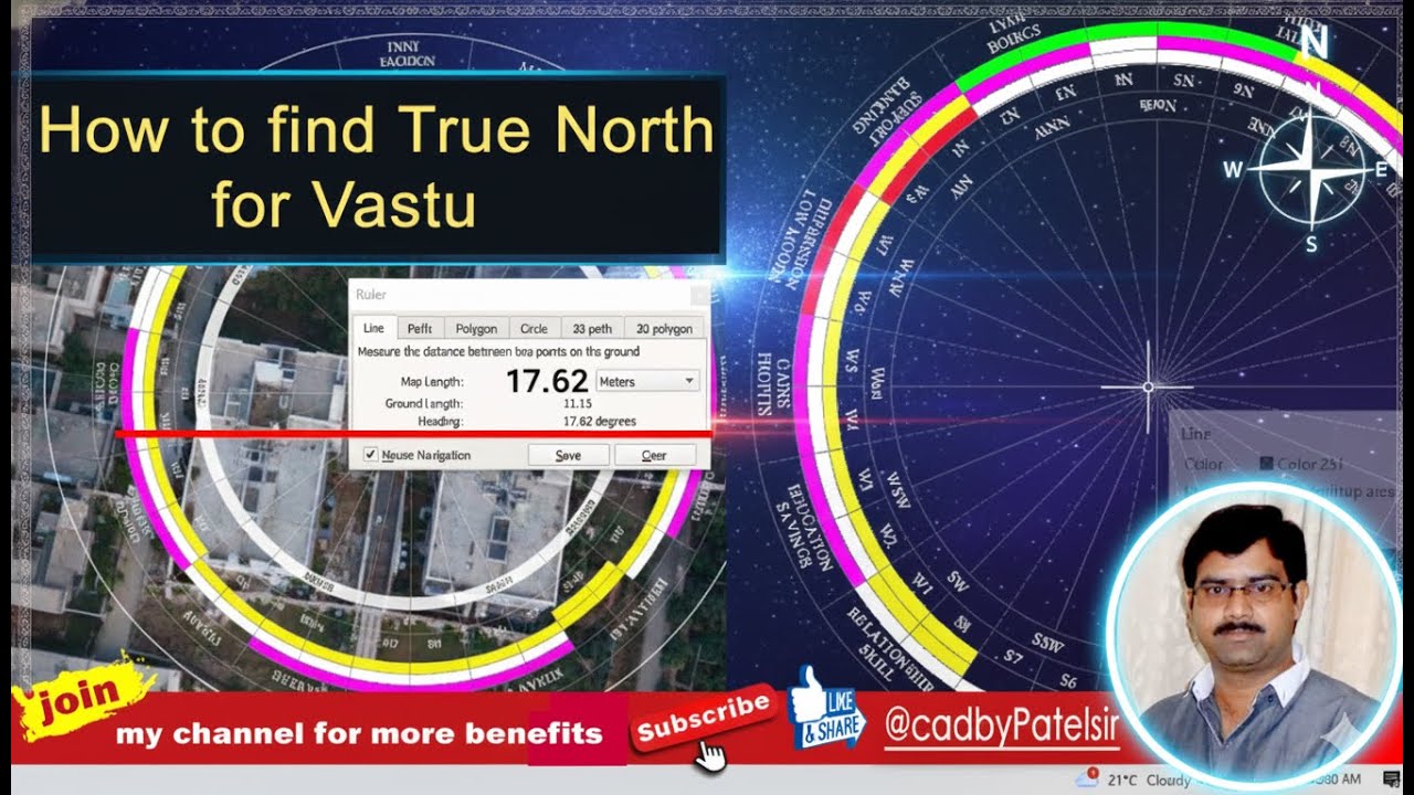 How to find True North for Vastu @cadbypatelsir - YouTube