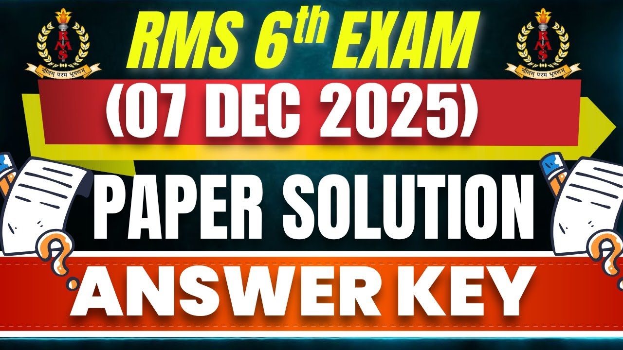 Complete RMS 2025 Answer Key & Solutions - YouTube
