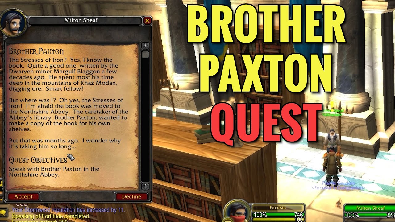Brother Paxton Quest (WoW Classic) - YouTube