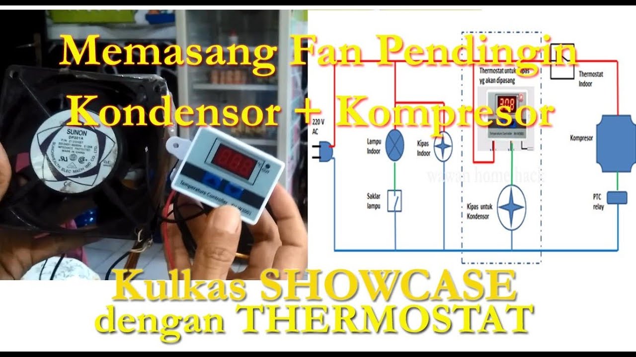 memasang fan kipas pendingin kondensor kompresor kulkas showcase dengan ...
