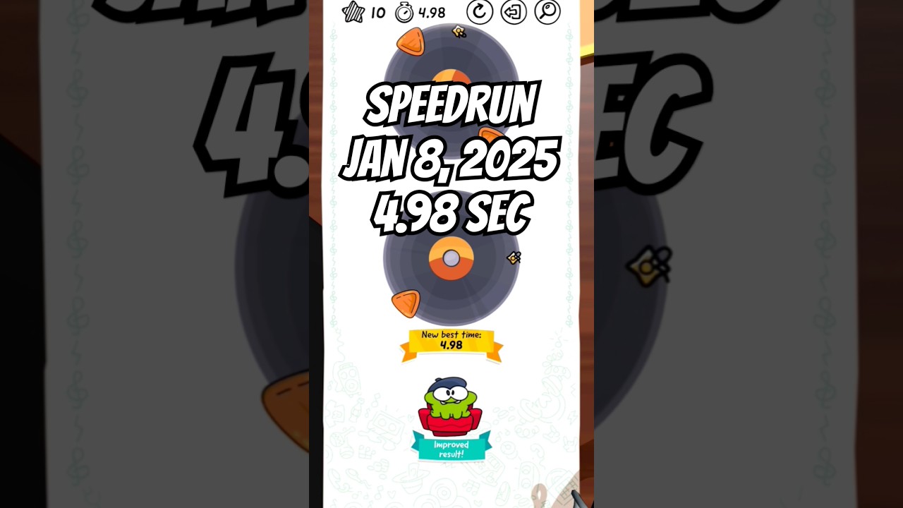 Cut the Rope Daily Speedrun: January 8, 2025 (4.98 sec) #cuttherope #cuttheropedaily #speedrun ...