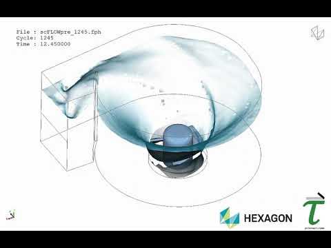 Gravitational water vortex turbine simulation using Cradle CFD (HEXAGON) - YouTube