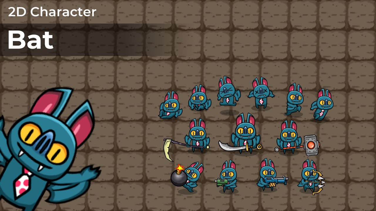 2D Character - Bat (Sprite Package Demo) - YouTube