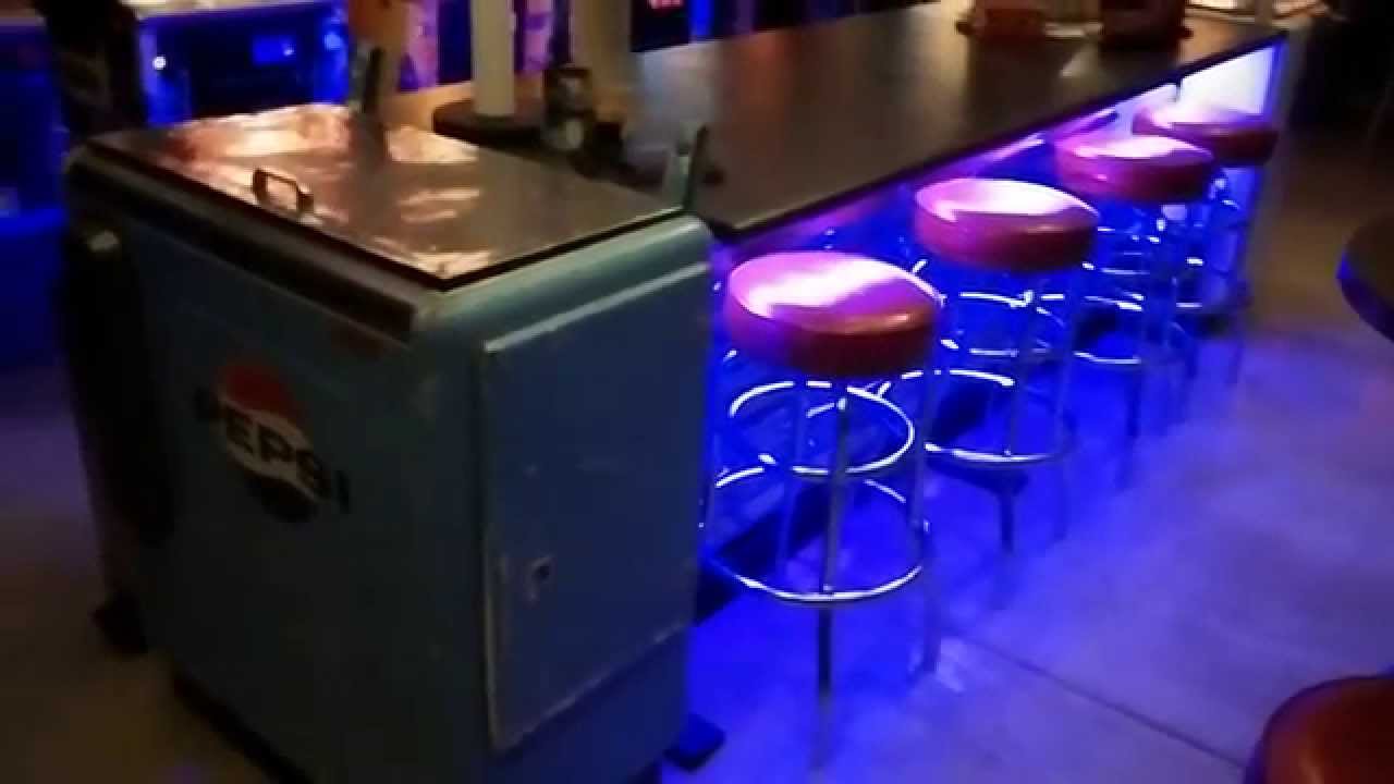 Steveo's Gameroom CUSTOM BAR with 2 IDEAL 55 Slider soda machines - YouTube