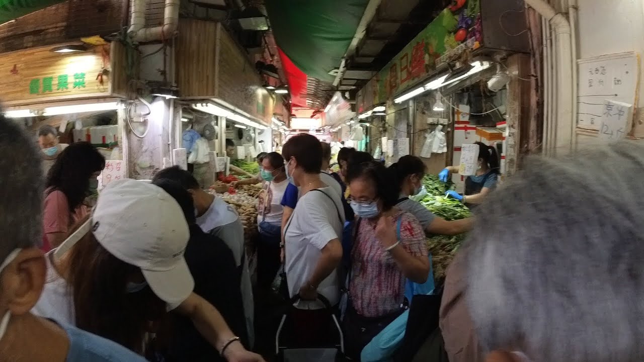Walking narrow alley market next seafood market ambience - YouTube